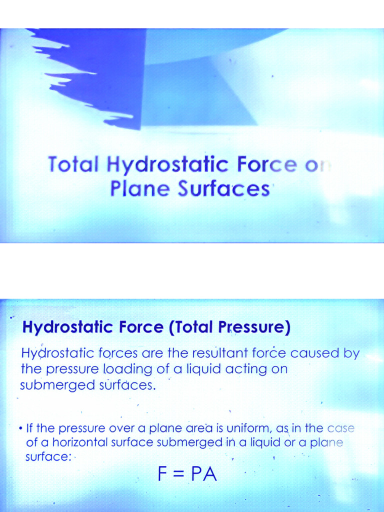 Hydrostatic Force - Cehydr | PDF