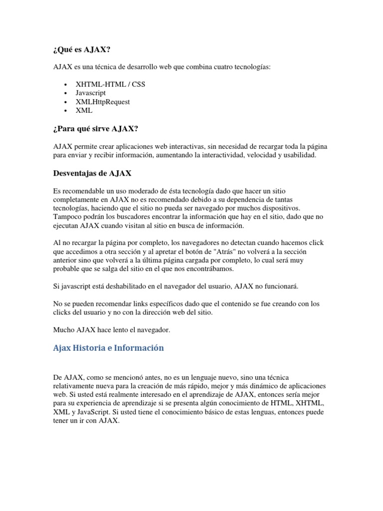 Introducción a AJAX y sus Usos | PDF | Ajax (Programación) | Servidor web