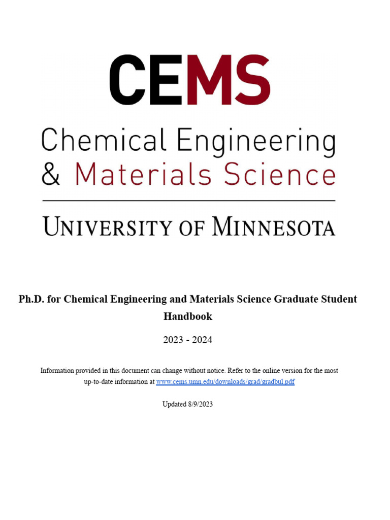 CEMS PhD Student Handbook | PDF | Thesis | Doctor Of Philosophy