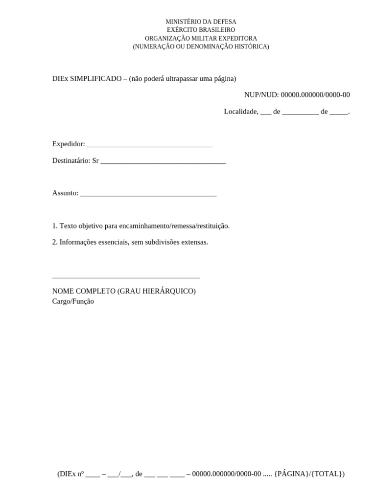 Modelo DIEx Simplificado | PDF