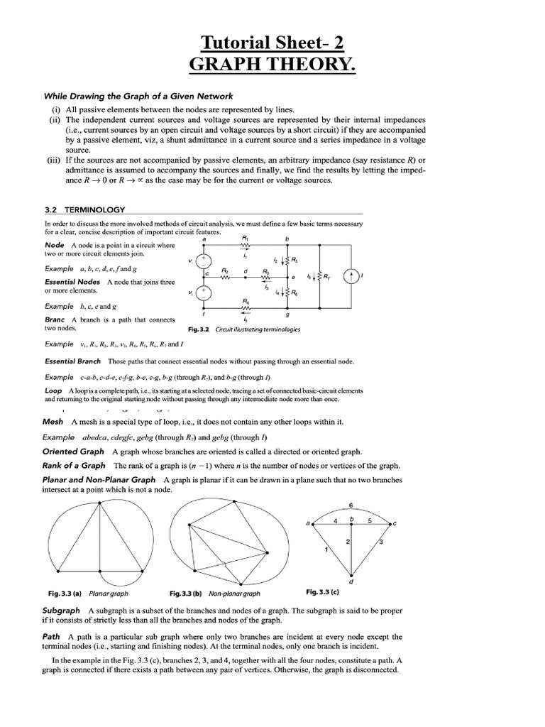 Tutorial Sheet-2 - Graph Theory | PDF