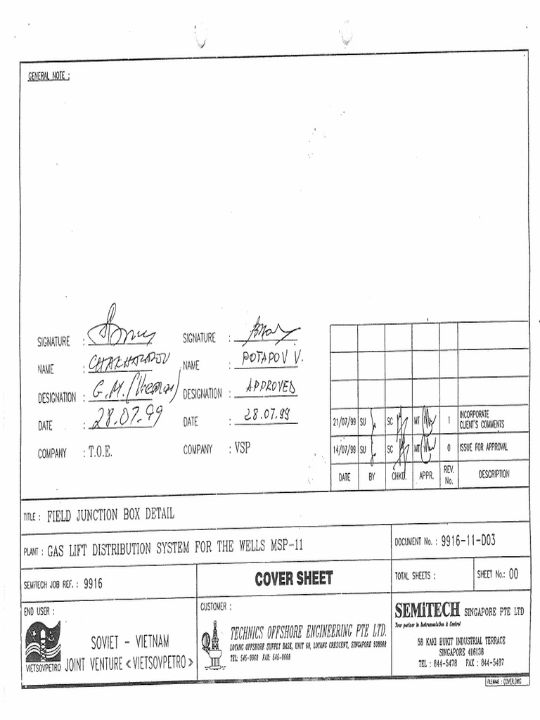 Junction Box - Drawing Index | PDF