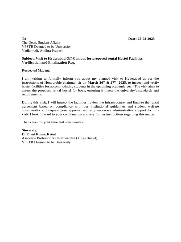 Letter To Dean SA, 25!03!2025 | PDF
