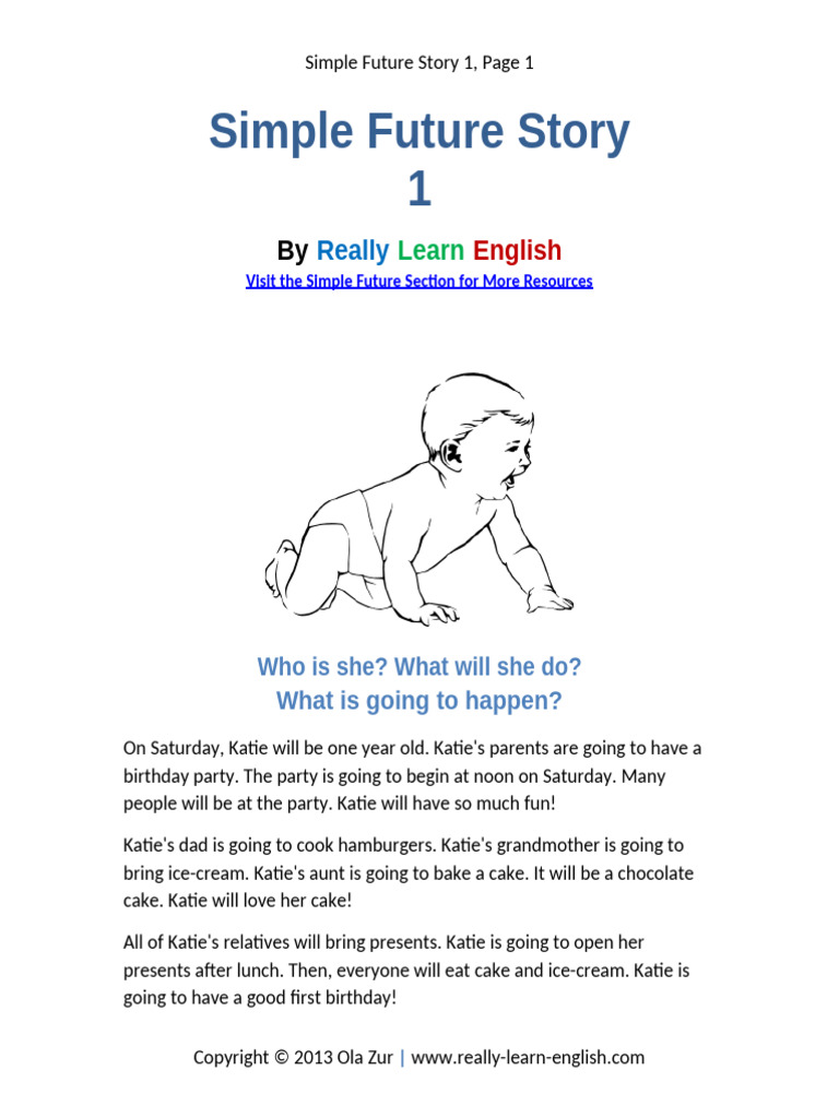Simple Future Tense Birthday Story | PDF | Cakes | Semantic Units