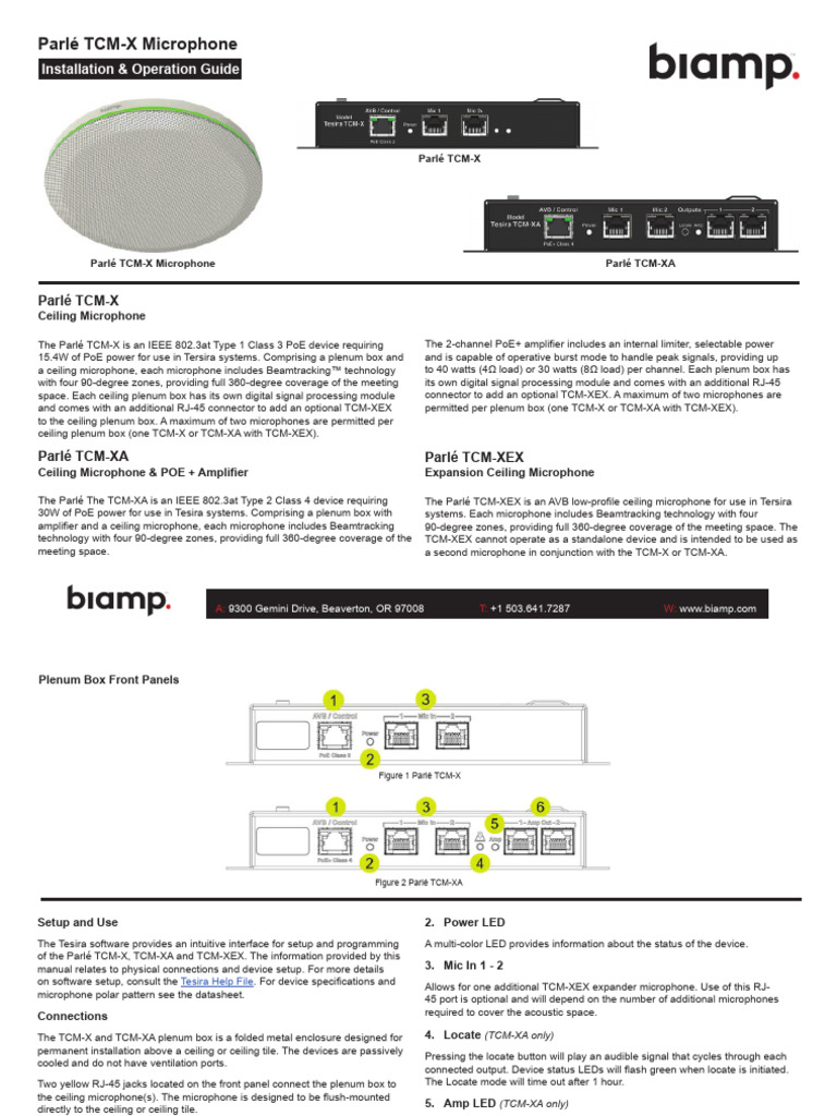 Parlé TCM-X Microphone Overview | PDF | Amplifier | Microphone