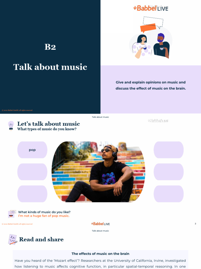 ENG - B2 - 24 Talk About Music | PDF | Musicology