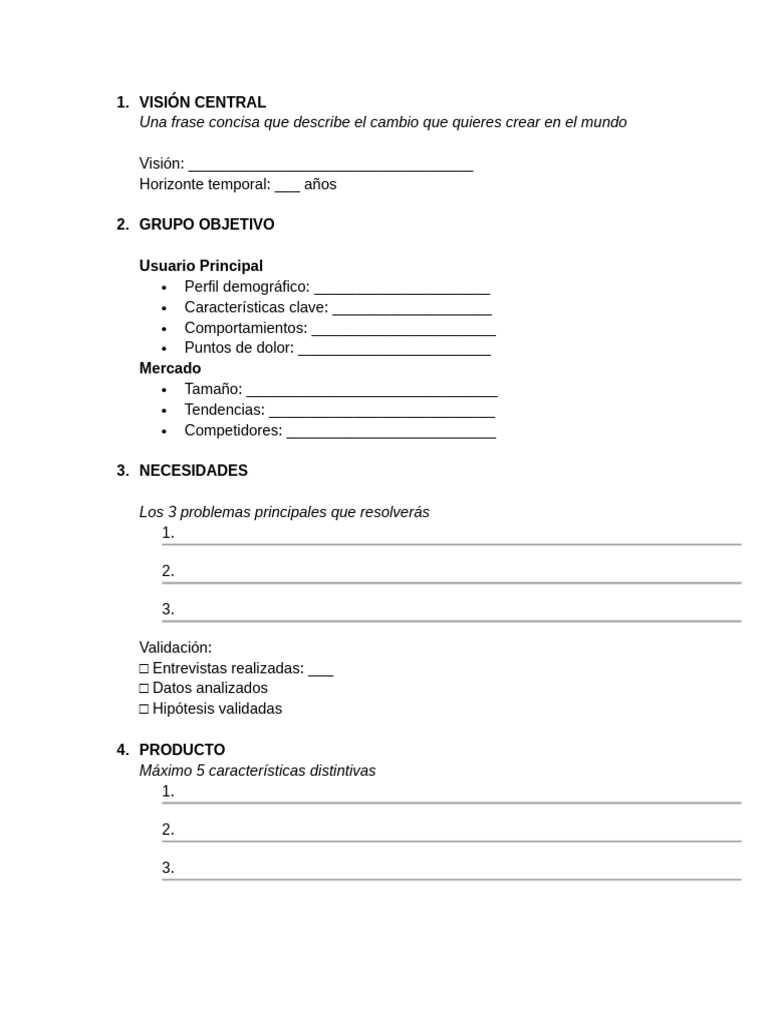 Product Vision Template (1) | PDF