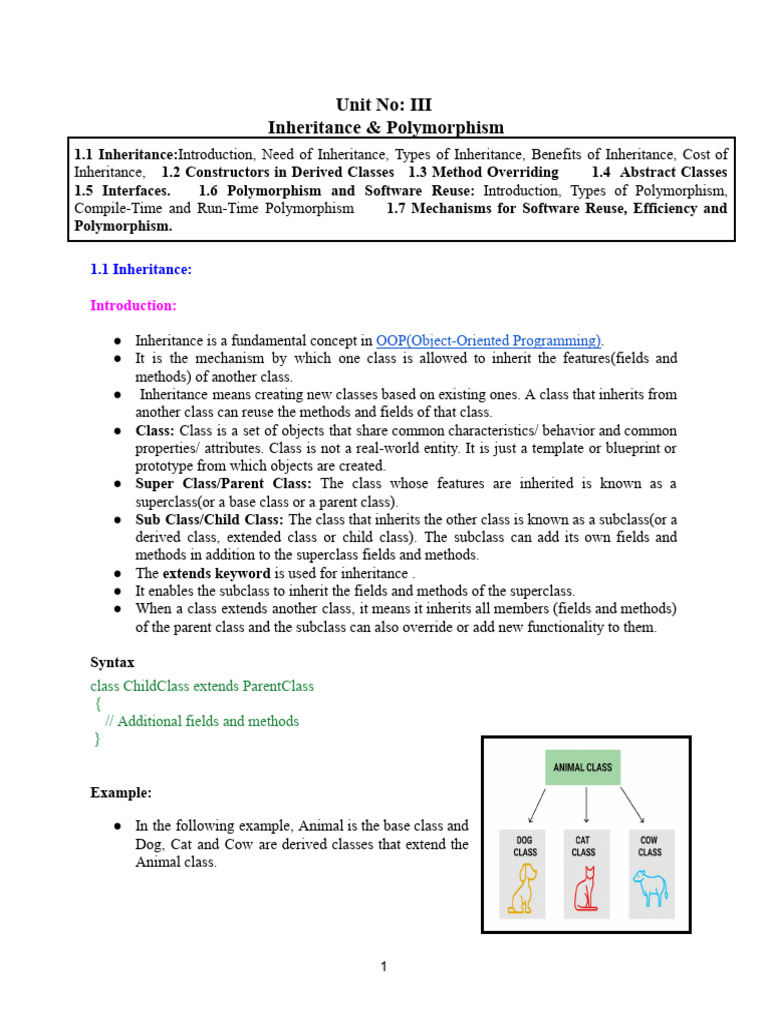 Inheritance and Polymorphism in OOP | PDF | Inheritance (Object Oriented Programming) | Method ...