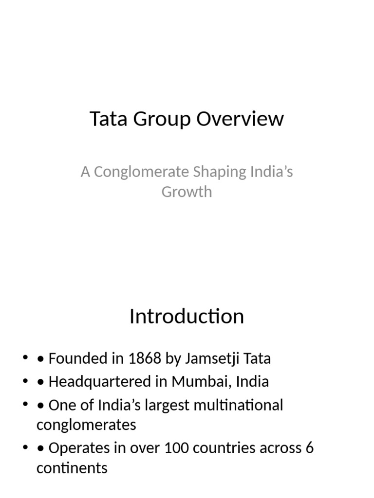 Tata Group: India's Global Conglomerate | PDF