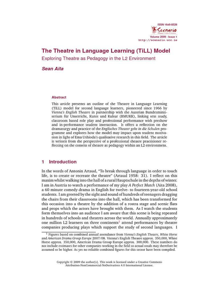 Theatre in Language Learning Model | PDF | Learning Styles | Motivation