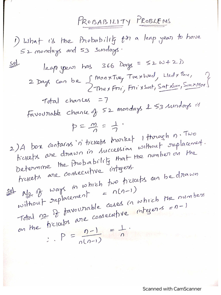 Probability Problems | PDF
