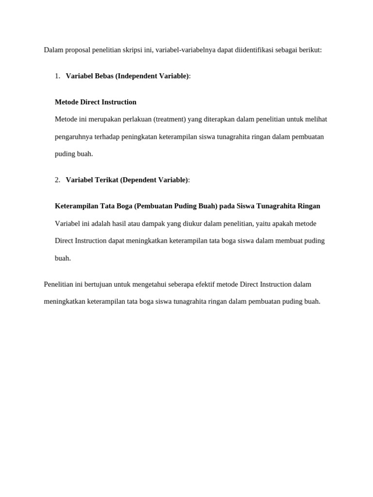Variabel Penelitian | PDF