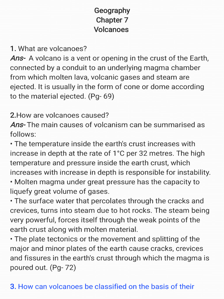 Class 9 Volcanoes | PDF