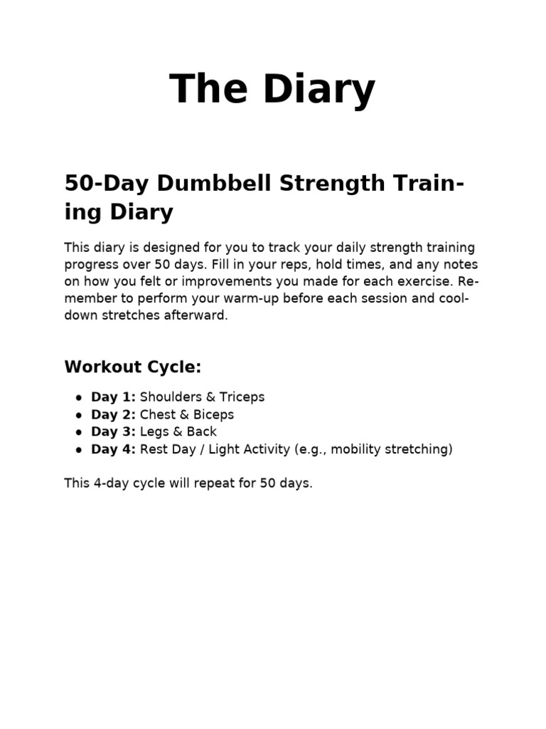 Dumbell Workouts - 50 Days Plan | PDF | Arm | Elbow