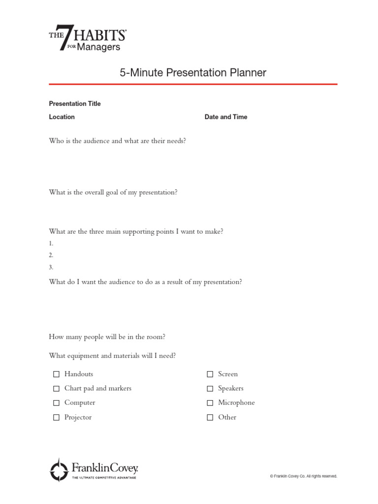 5-Minute Presentation Guide | PDF