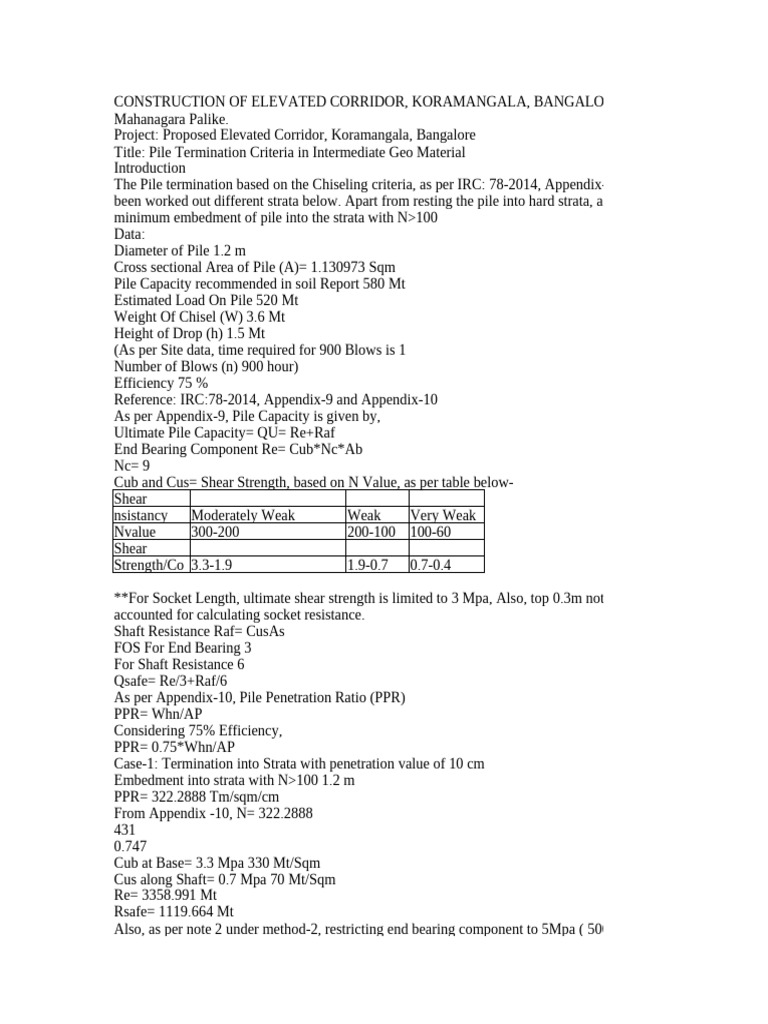 Pile Termination Criteria Overview | PDF | Civil Engineering ...