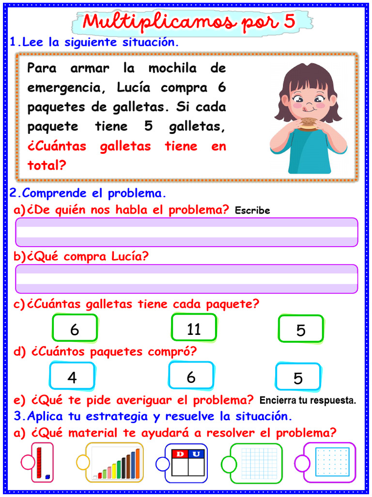 Problemas de multiplicación para 2° grado | PDF