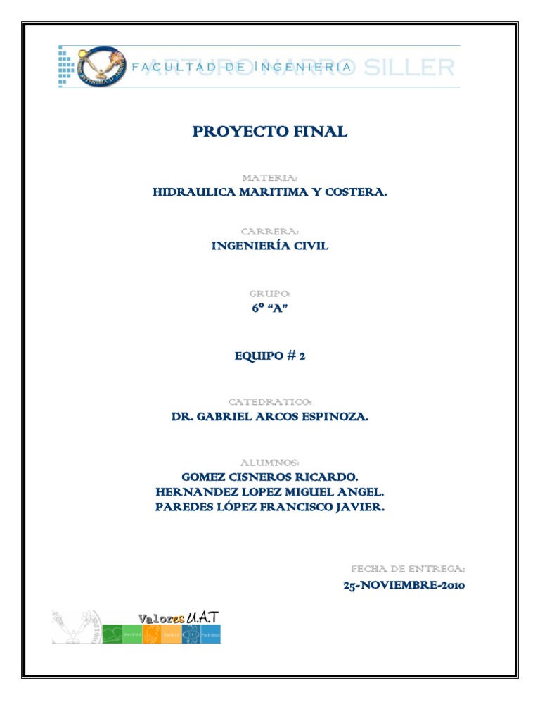 Proyecto Final Hoja de Presentacion | PDF