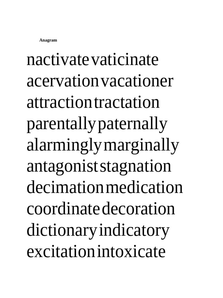Anagram Patterns and Word Play | PDF | Linguistics | Languages