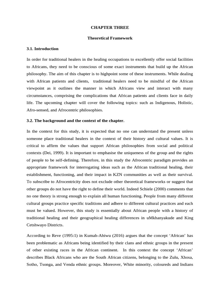 Chapter 3 Theoretical Framework | PDF | Afrocentrism | Liberal Arts Education