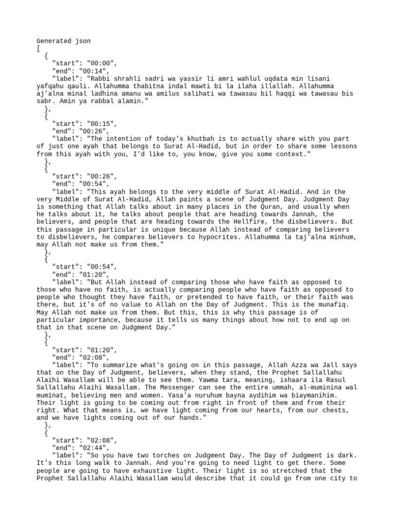 Generated Json | PDF | Abrahamic Religions | Islamic Belief And Doctrine
