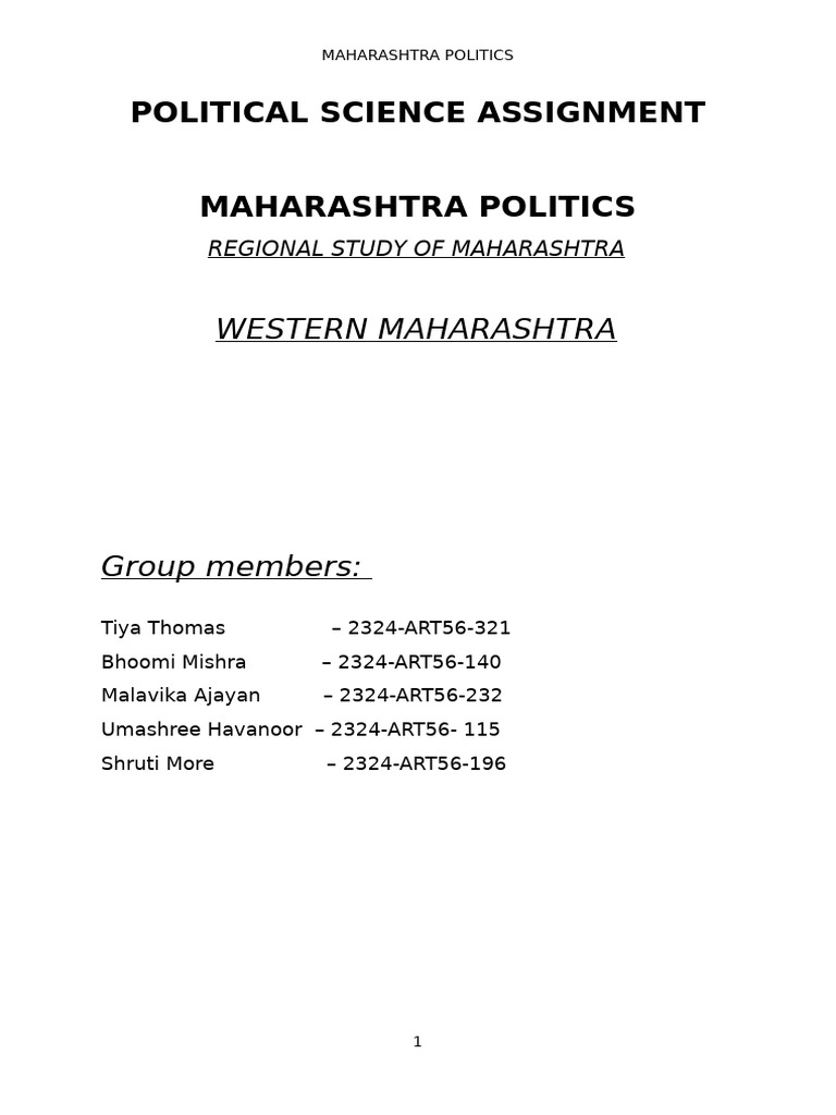 Overview of Maharashtra Politics | PDF