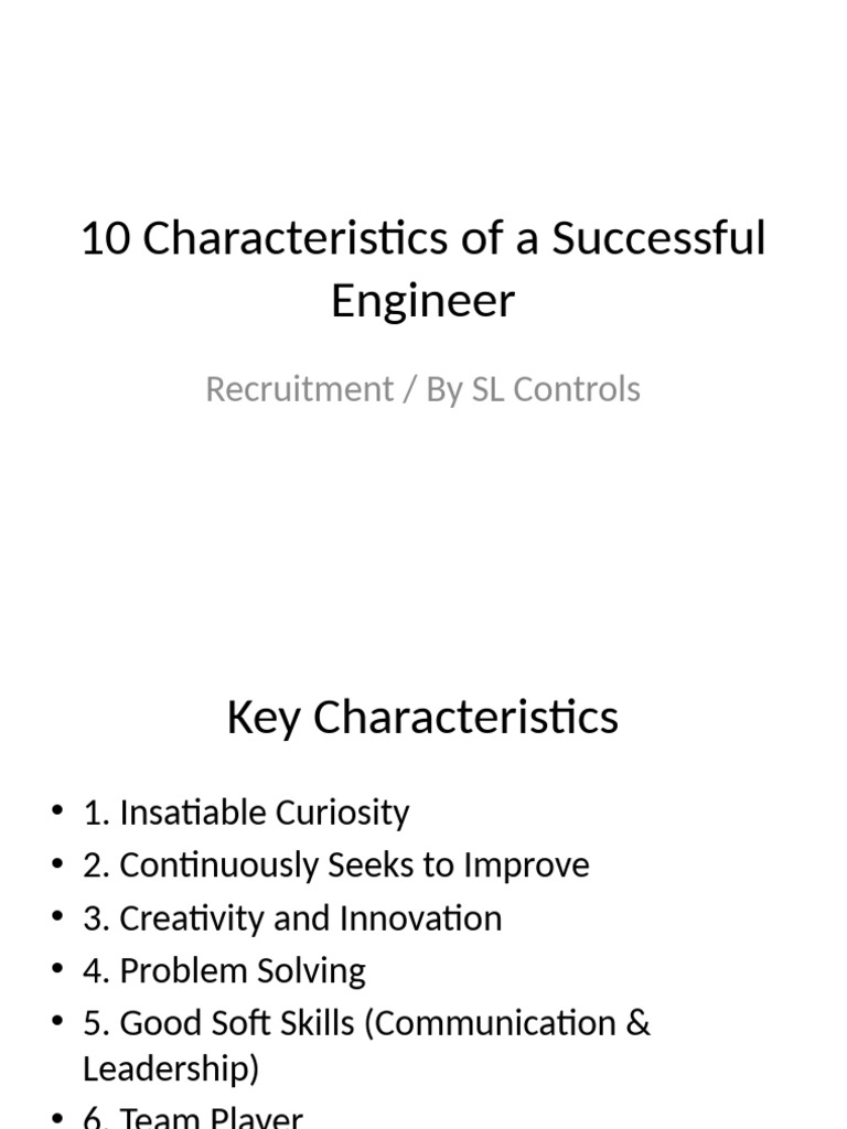 Successful Engineer Characteristics | PDF