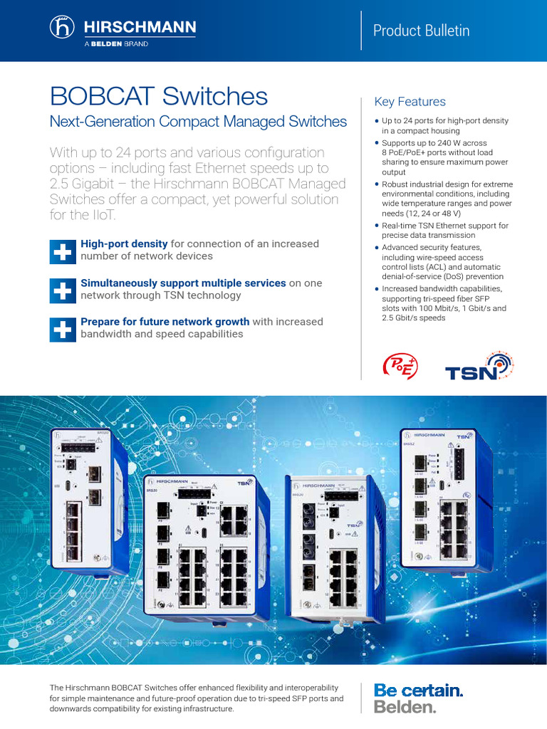 Hirschmann-BOBCAT-Series Eternet Switch | PDF | Network Switch ...