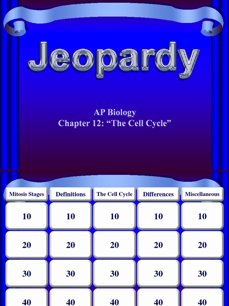 AP Biology Jeopardy | PDF | Mitosis | Cell Cycle