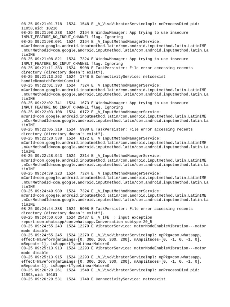 Android Error Log Analysis | PDF | Directory (Computing) | System Software
