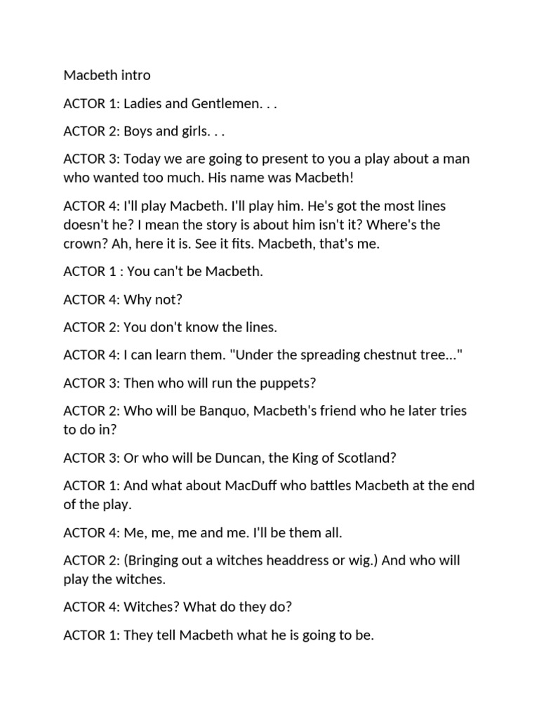 Macbeth Intro | PDF
