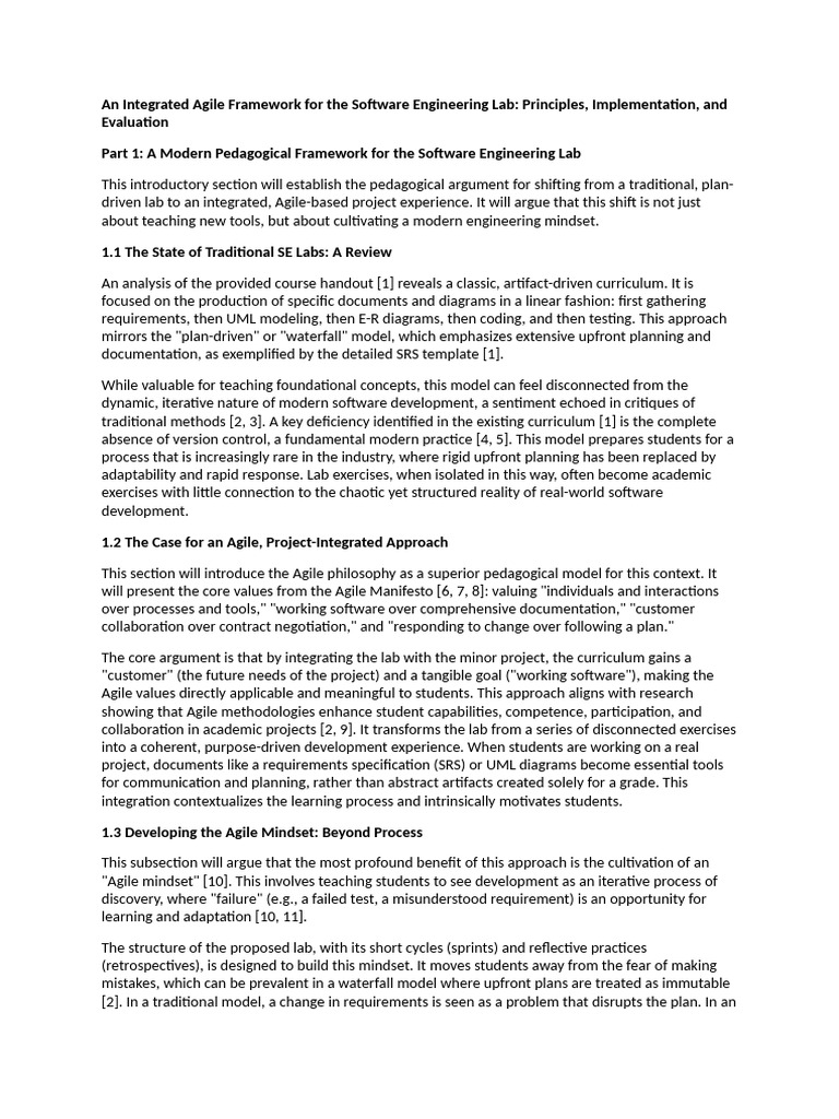 An Integrated Agile Framework For The Software Engineering Lab | PDF ...