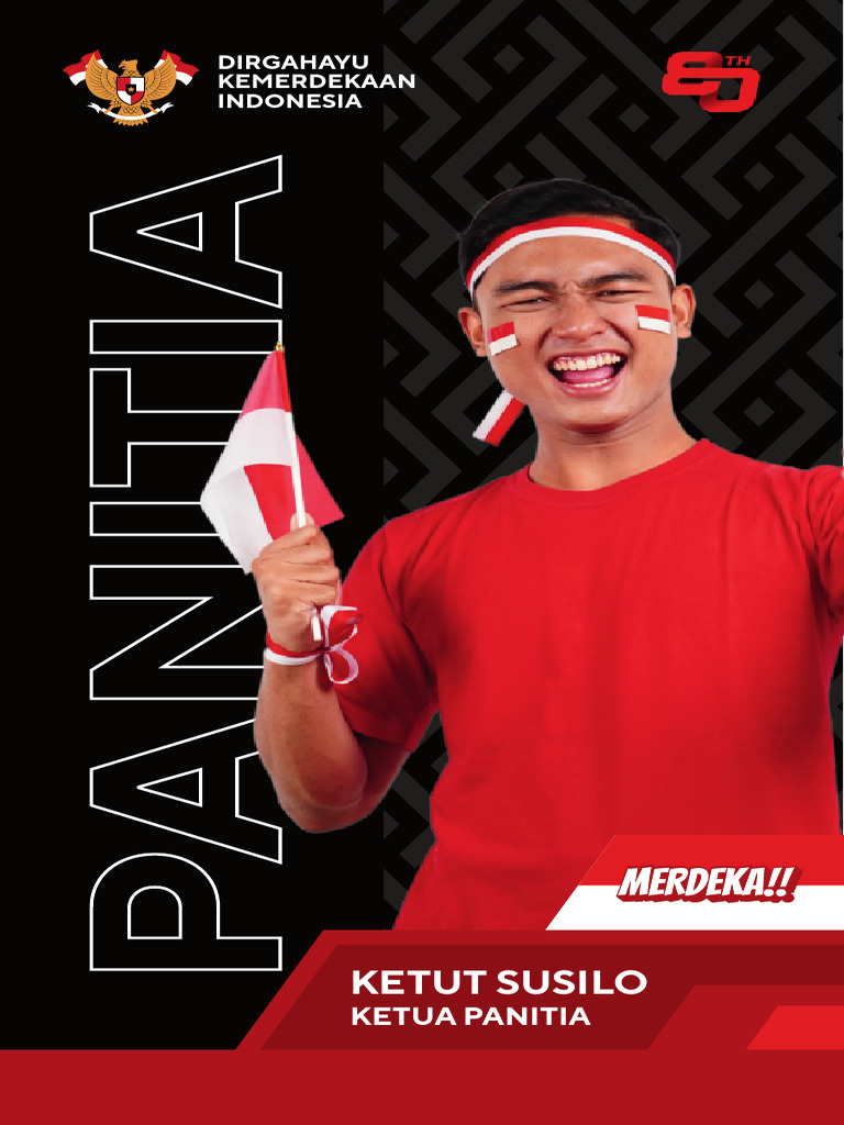 Merah Dan Hitam Modern Panitia Lomba 17 Agustus ID Card | PDF
