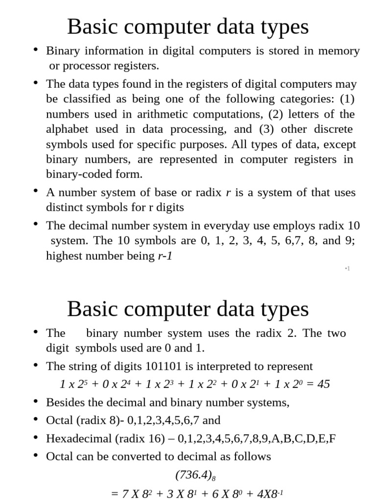 Computer Data Types Overview | PDF | Computer Data | Arithmetic