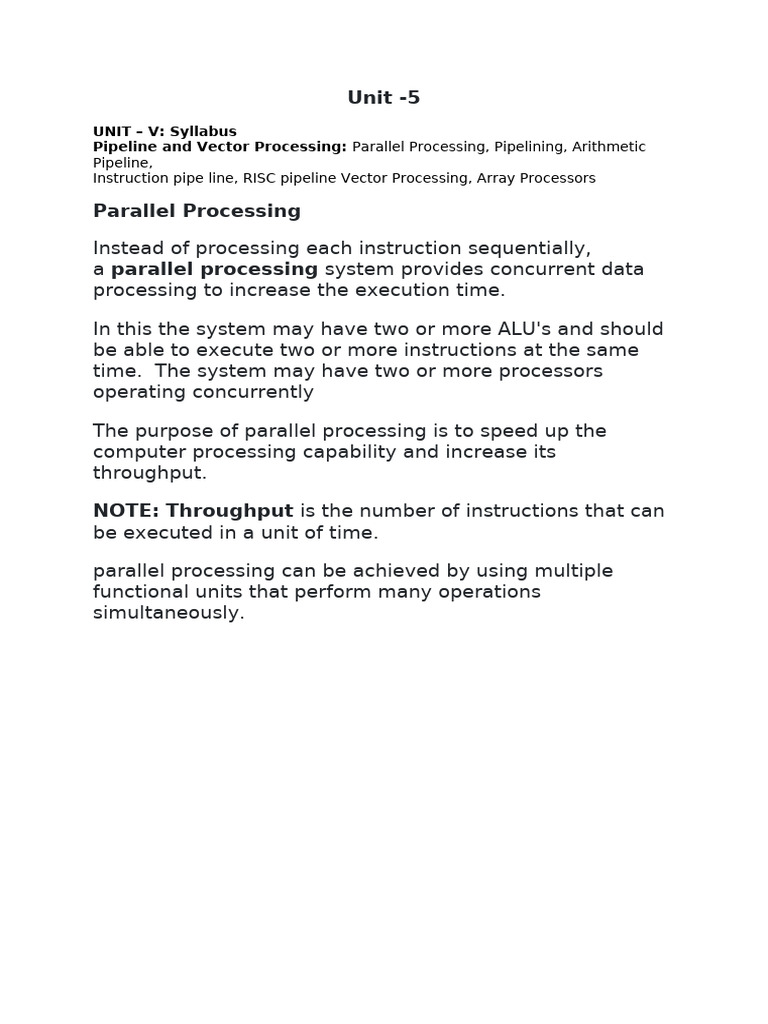 Pipeline and Vector Processing Overview | PDF | Central Processing Unit ...