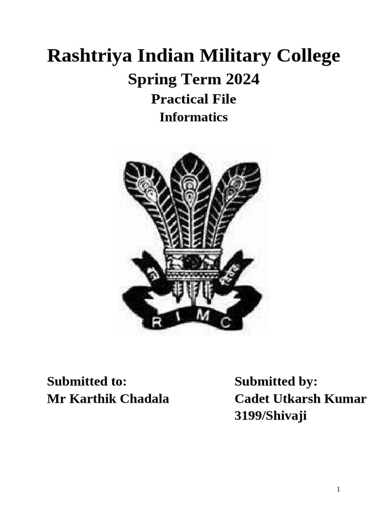 RIMC Spring 2024 Practical File | PDF | Table (Database) | Sql