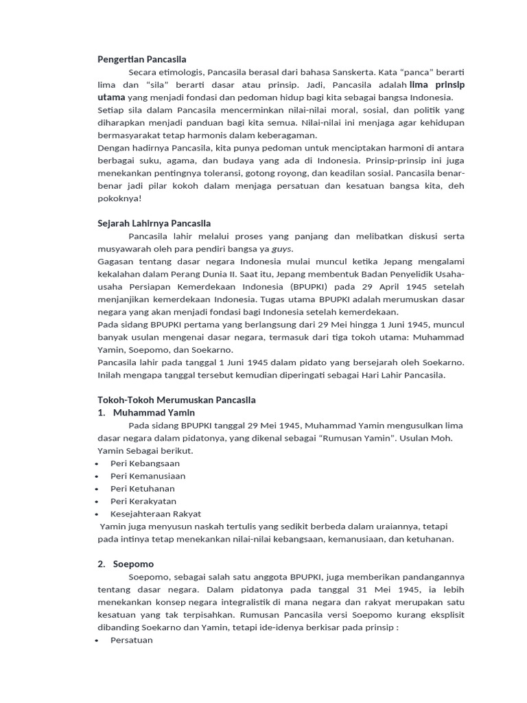 Pengertian Pancasila | PDF