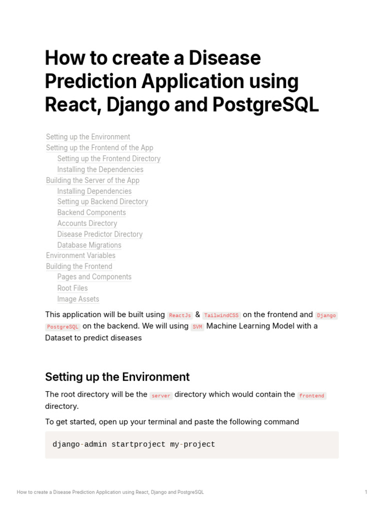 How To Create A Disease Prediction Application Usi | PDF | User ...
