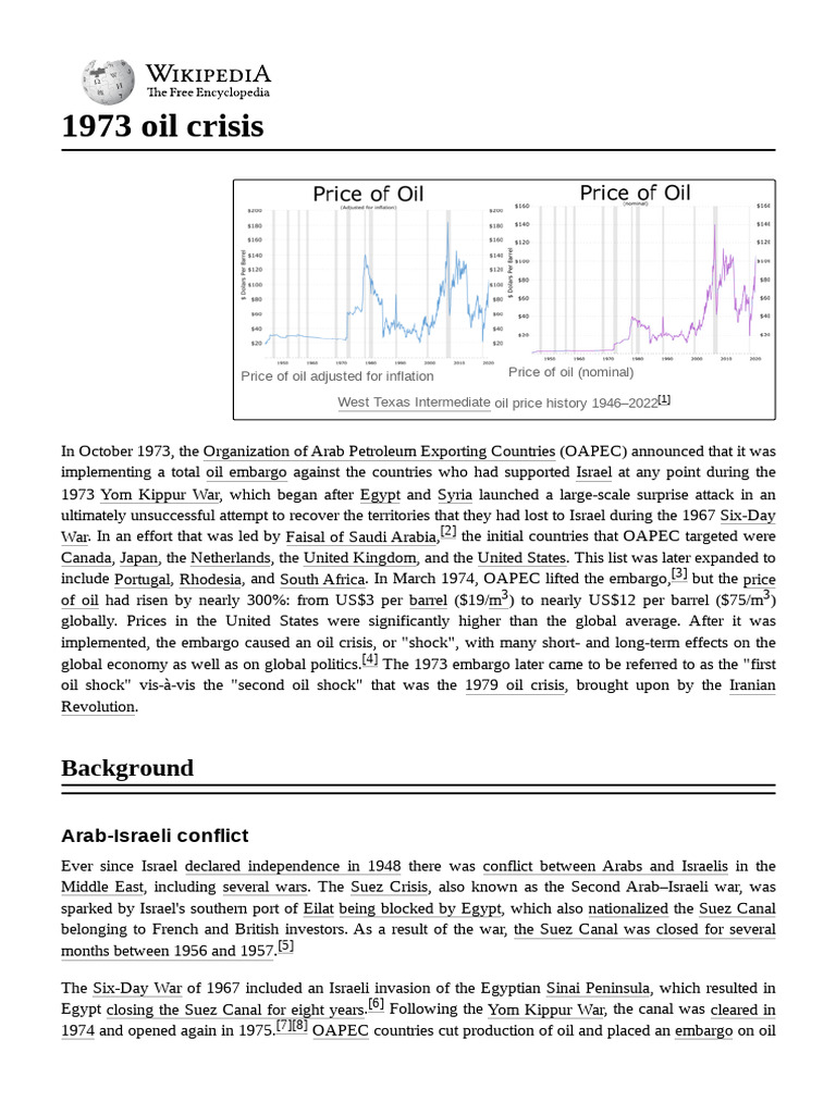 1973 Oil Crisis | PDF | 1973 Oil Crisis | Opec