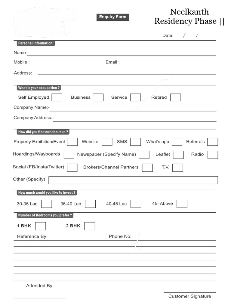 Enquiry Form | PDF
