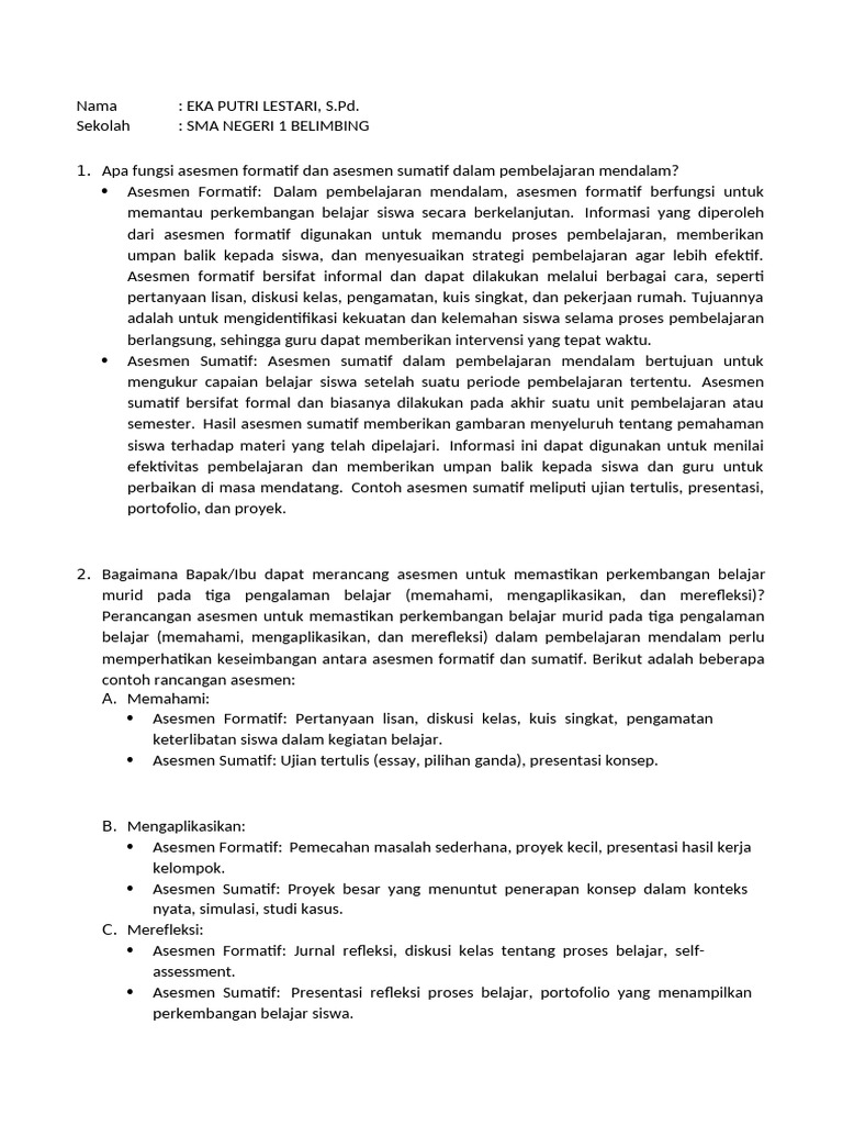 Bm.4.Modul 4.asesmen Eka Putri Lestari | PDF