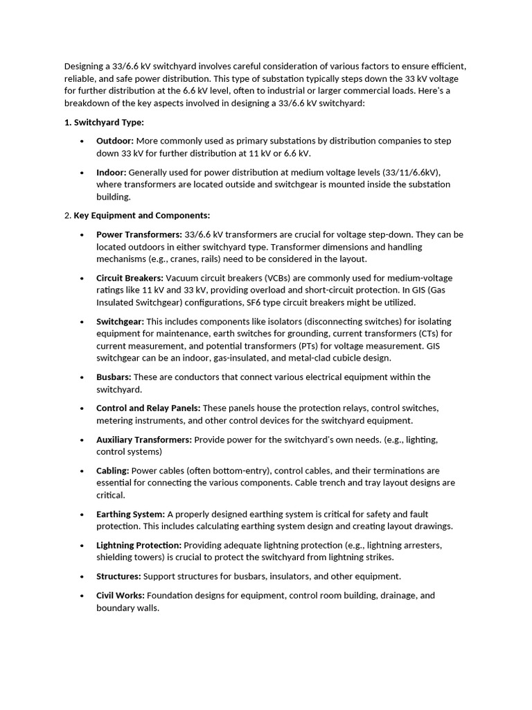 33/6.6 kV Switchyard Design Guide | PDF | Electrical Equipment ...