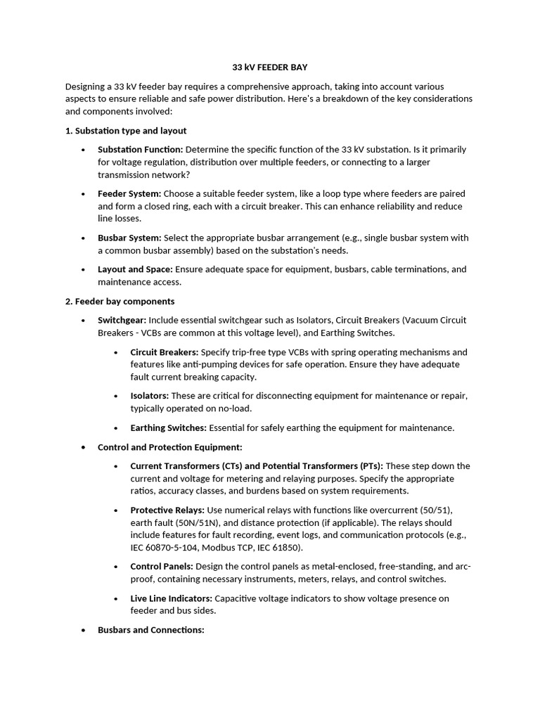 33 kV Feeder Bay Design Guidelines | PDF | Manufactured Goods ...