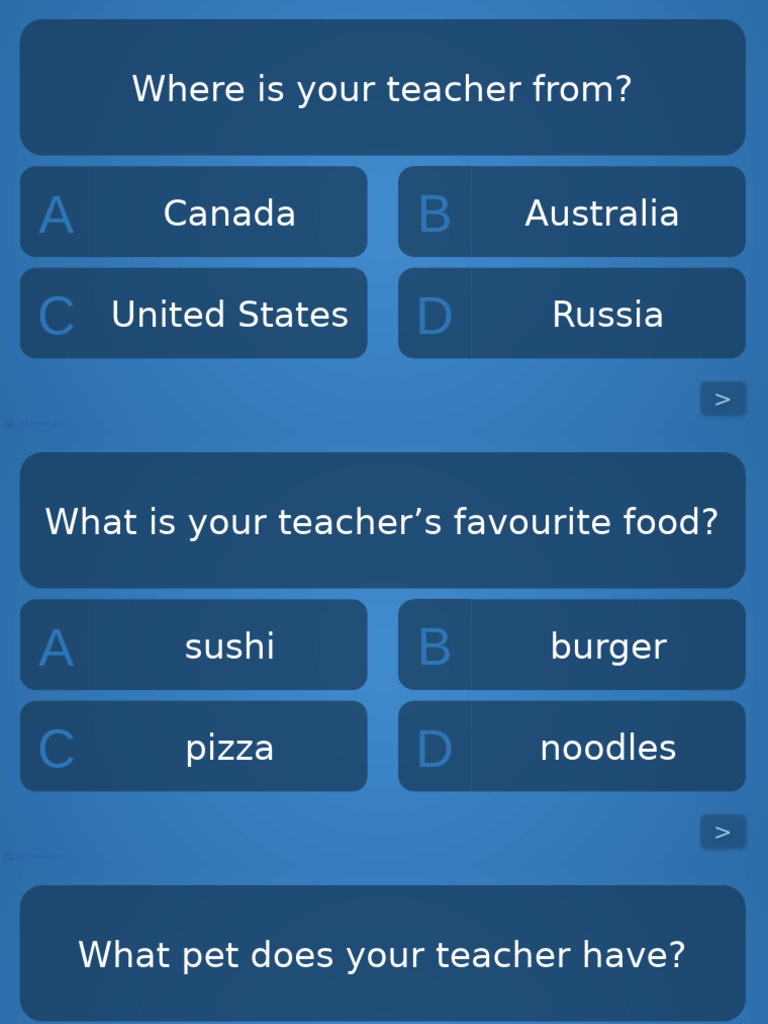 New Quiz-Get To Know Your Teachers | PDF | Domesticated Animals | Human ...