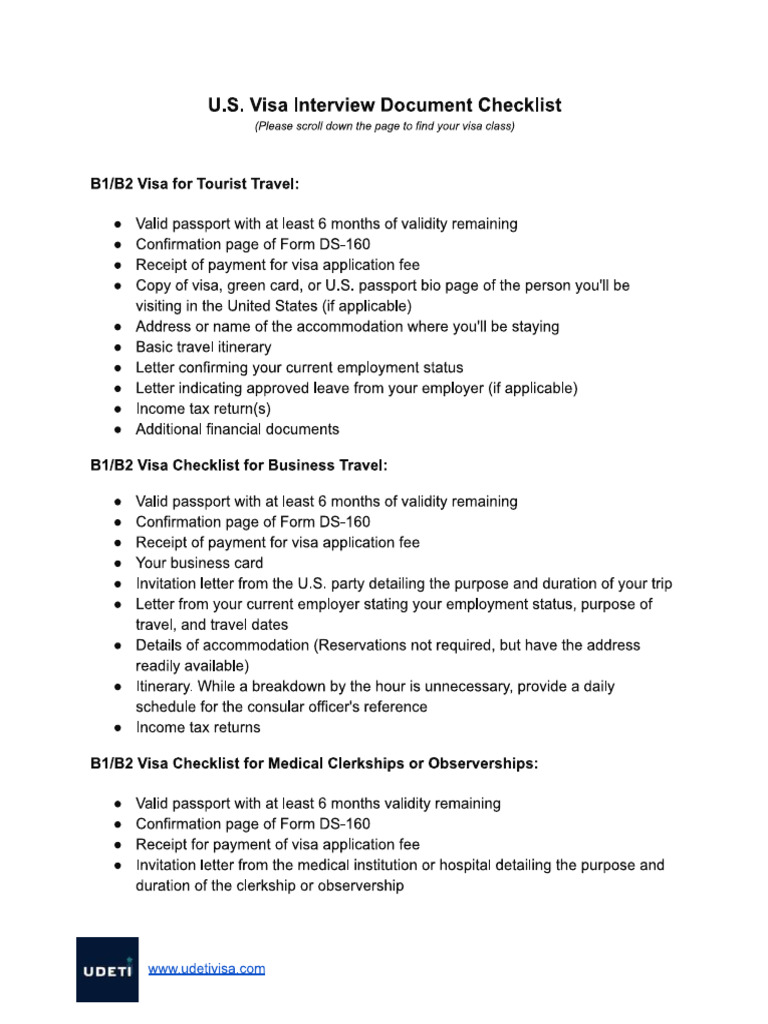 Interview Check List | PDF
