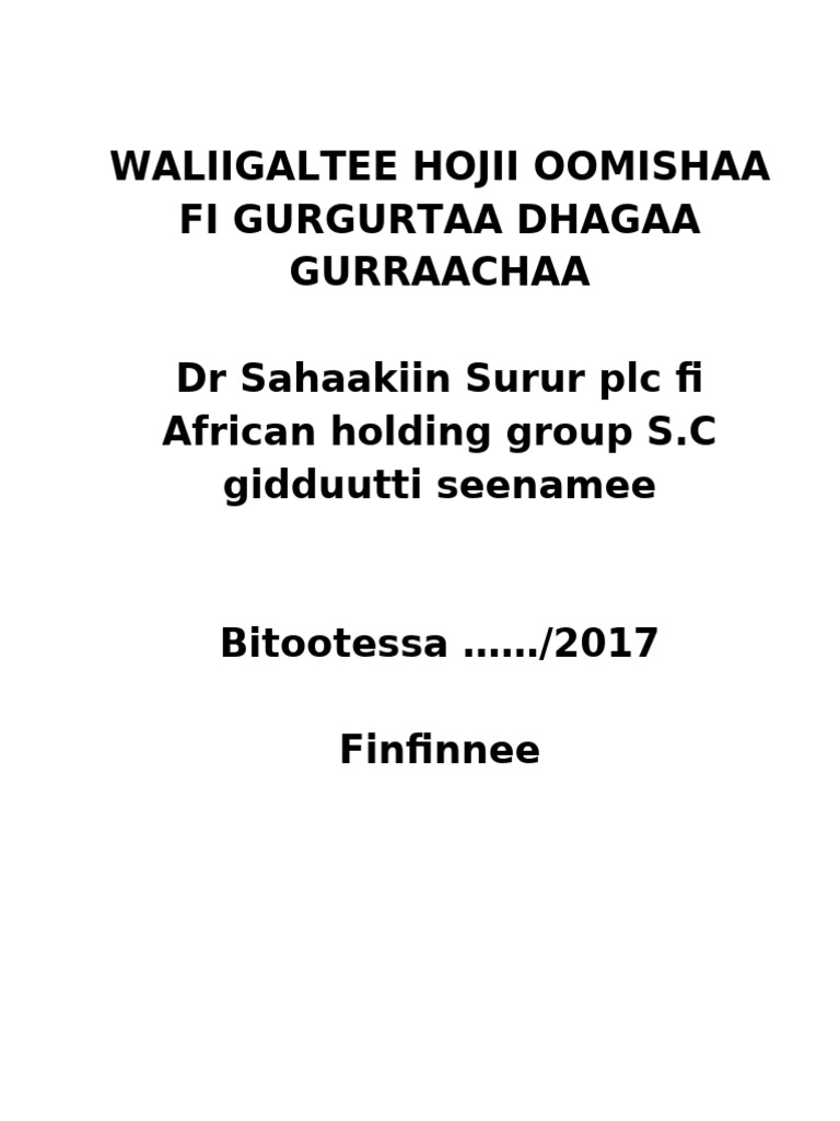 Waliigaltee Hojii | PDF