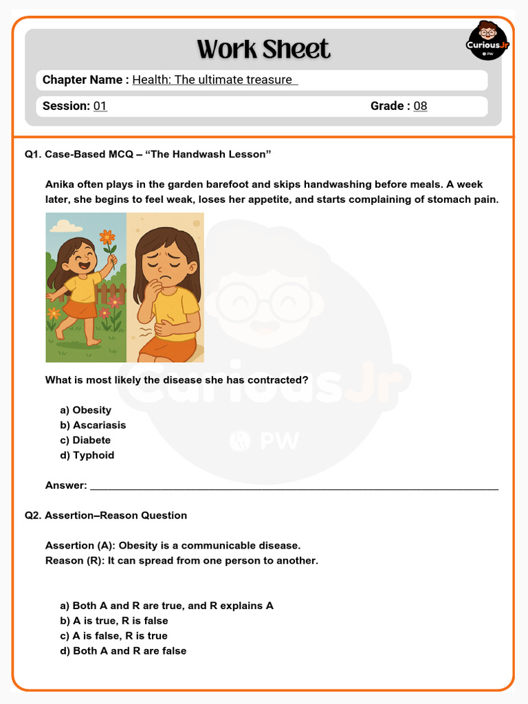 Class 8 Health: Extra Questions Guide | PDF | Medical Specialties ...
