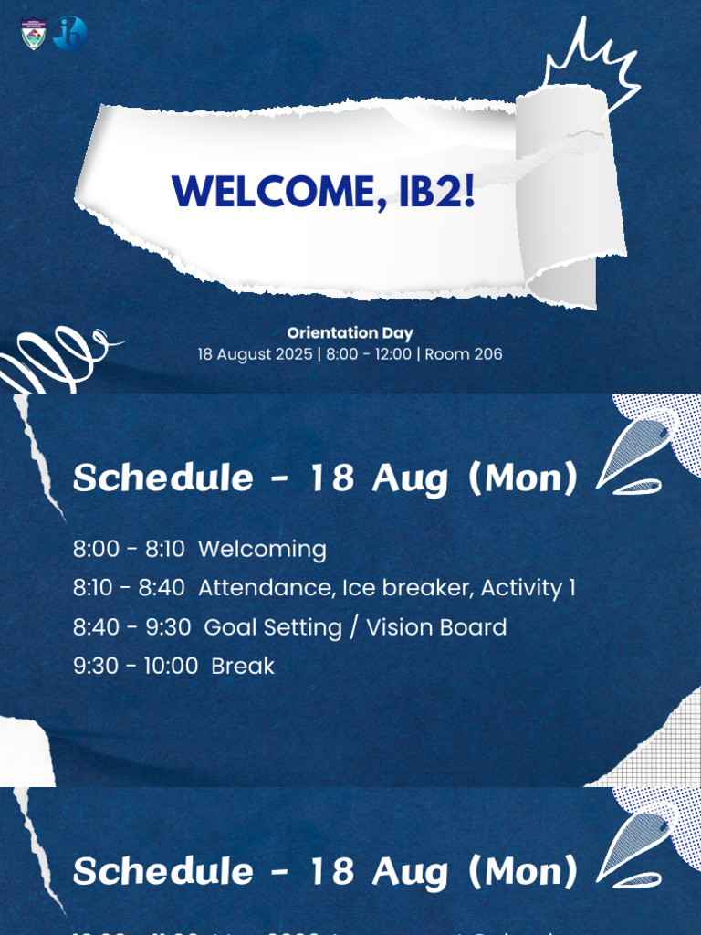 IB2 Orientation Day Schedule 2025 | PDF | Educational Assessment And ...