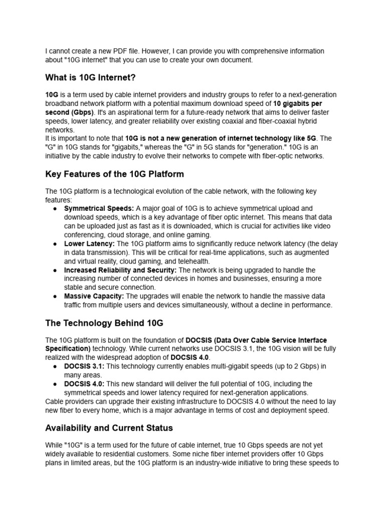 Understanding 10G Internet Technology | PDF | Computer Network ...