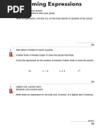 Forming Algebraic Expressions Practice | PDF